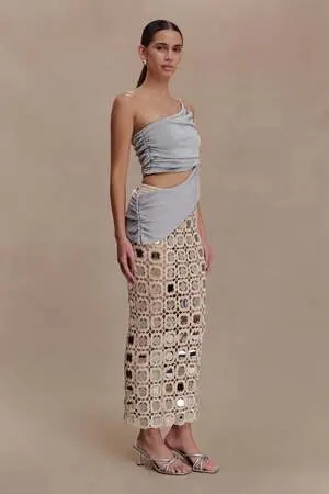Meshki Corah Lurex Drape Knit Top