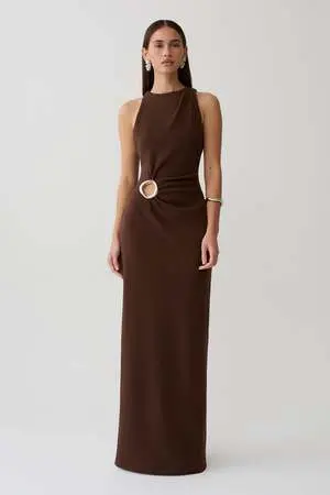 Meshki Maylin Hardware Maxi Dress - Brown