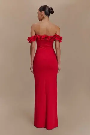 Meshki Nova Ruffle Off Shoulder Maxi Dress