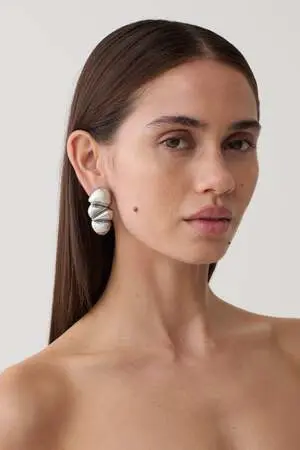 Meshki Marney Four/stack Pebble Earrings - Silver