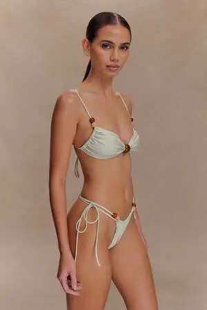 Meshki Memphis Beaded Bikini Bottom - Mint