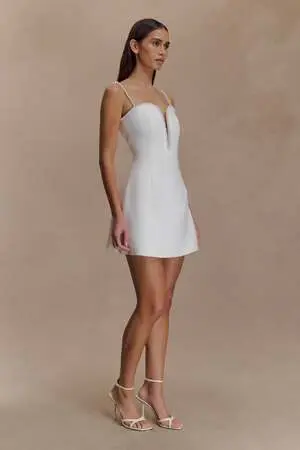 Meshki Kingsley Beaded Neckline Mini Dress