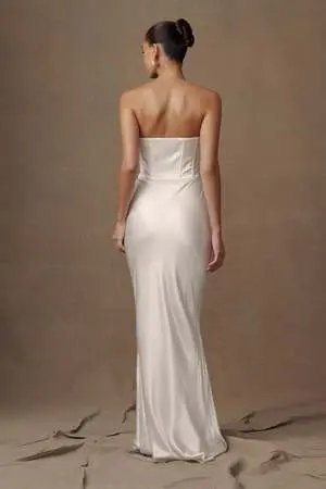 Meshki Harlow Satin Strapless Maxi Dress