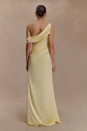 Meshki Dalia Off Shoulder Satin Maxi Dress