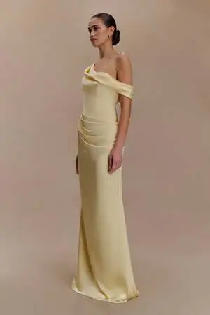 Meshki Dalia Off Shoulder Satin Maxi Dress