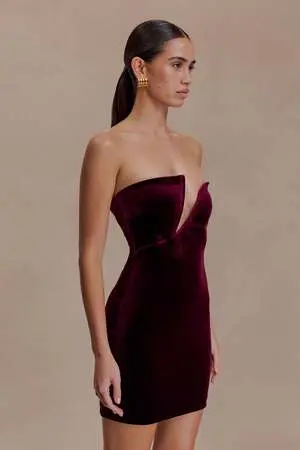 Meshki Paulina Velvet Strapless Mini Dress