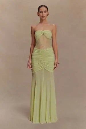 Meshki Khadijah Lace And Mesh Maxi Dress - Sage