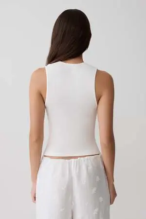 Meshki Vianna Broderie Ribbed Tank Top