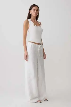 Meshki Vianna Broderie Ribbed Tank Top