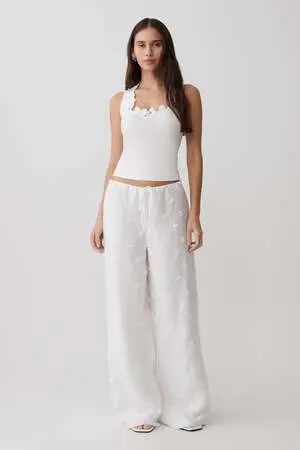 Meshki Vianna Broderie Ribbed Tank Top
