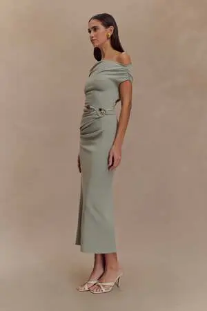 Meshki Kendra Scuba Jersey Midi Dress With Hardware