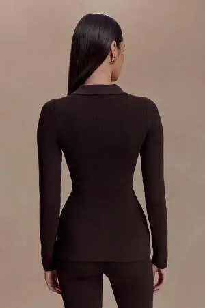 Meshki Suzie Ribbed Long Sleeve Longline Top
