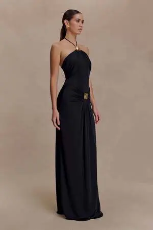 Meshki Quincy Halter Maxi Dress With Hardware