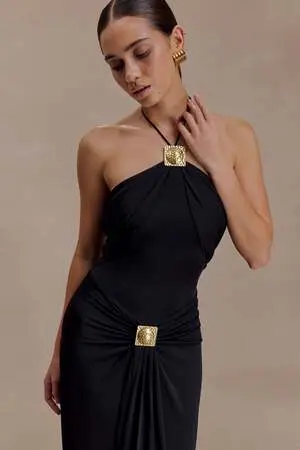 Meshki Quincy Halter Maxi Dress With Hardware