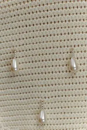 Meshki Aletta Knit Pearl Halter Top