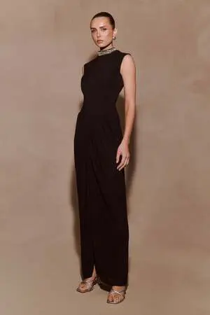 Meshki Elisa Diamante Neck Maxi Dress