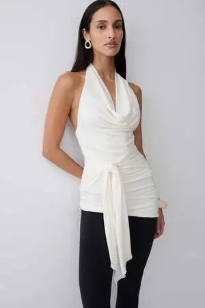 Meshki Dolorres Front Tie Halter Top