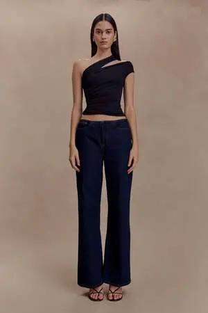 Meshki Anna One Shoulder Modal Top - Black