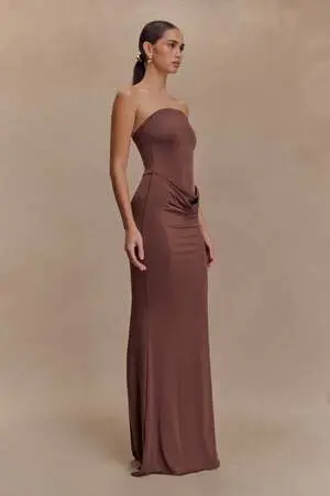 Meshki Madison Strapless Slinky Maxi Dress