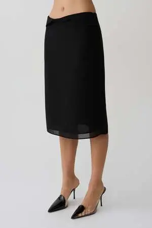 Meshki Amelia Chiffon Midi Skirt