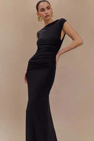 Meshki Navanna Asymmetric Slinky Midi Dress