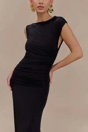Meshki Navanna Asymmetric Slinky Midi Dress