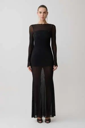 Meshki Lior Mesh Maxi Dress With Hotfix