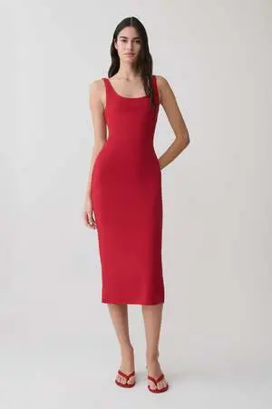 Meshki Allyra Scoop Stretch Crepe Midi Dress