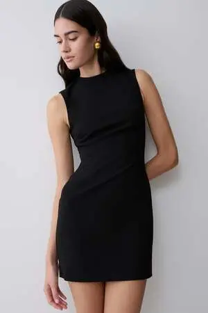 Meshki Fion Sleeveless Stretch Crepe Mini Dress - Black