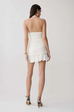 Meshki Peregrine Modal Halter Mini Dress - Ivory