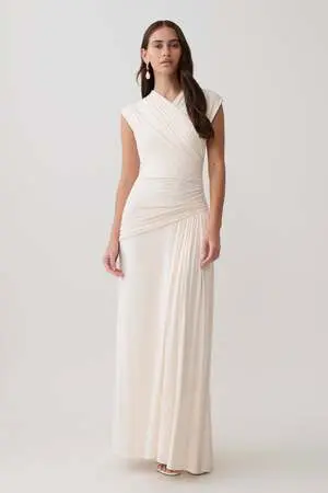 Meshki Winslow Cross Over Modal Maxi Dress - Ivory