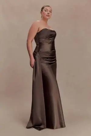Meshki Sarah Strapless Maxi Dress With Waist Tie
