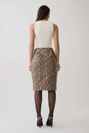Meshki Alexis Faux Leather Midi Skirt