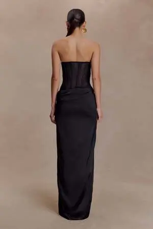 Meshki Asha Floral Mesh And Satin Maxi Dress