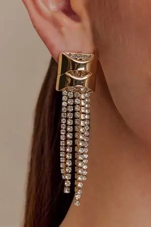 Meshki Shea Crystal Fringe Drop Earrings