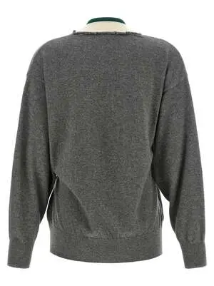 Dries Van Noten Toma' Sweater With Crossed Closure - Gray