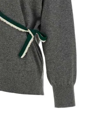 Dries Van Noten Toma' Sweater With Crossed Closure - Gray