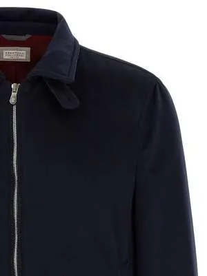 Brunello Cucinelli Wool Bomber Beaver - Blue