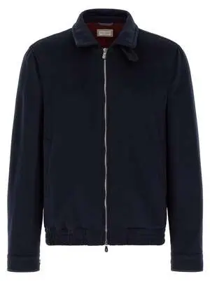 Brunello Cucinelli Wool Bomber Beaver - Blue