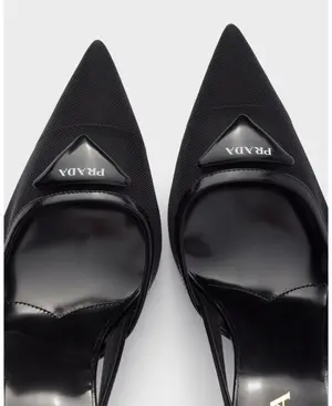 Prada Mesh Fabric Slingback Pumps