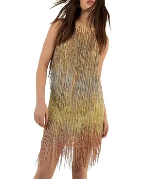 Nasty Gal Ombre Beaded Tassel Mini Dress - Multi