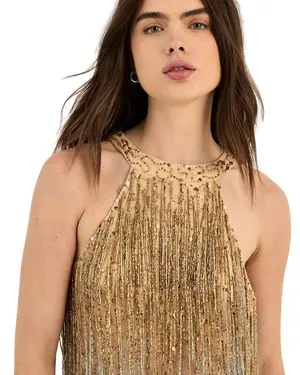 Nasty Gal Ombre Beaded Tassel Mini Dress