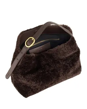 Vince Small Shearling & Leather Hobo