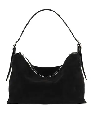 Vince Vivian Medium Suede Hobo Bag - Black