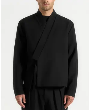 Manière De Voir Robin Textured Kimono Wrap Jacket