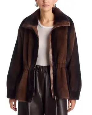 DUCIE Kai Faux Fur Zip Front Jacket