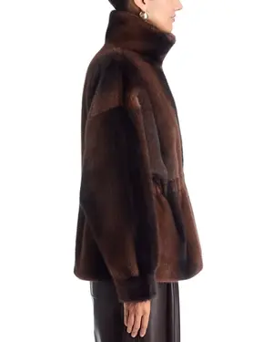 DUCIE Kai Faux Fur Zip Front Jacket