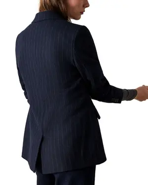 Whistles Pinstriped One Button Blazer