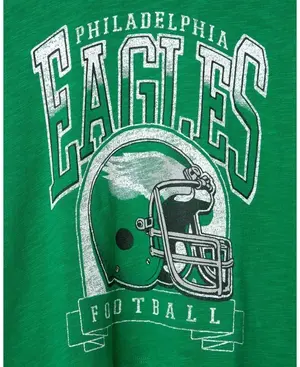 Junk Food Clothing Philadelphia Eagles Helmet Mock Neck Crop Tee