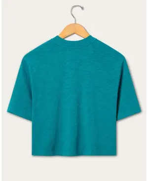Junk Food Clothing Miami Dolphins Helmet Mock Neck Crop Tee